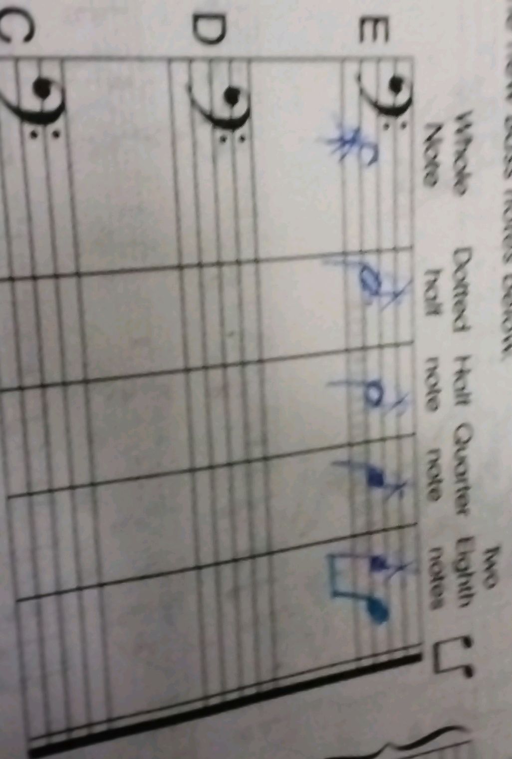 The image shows musical notation on a staff, | StudyX