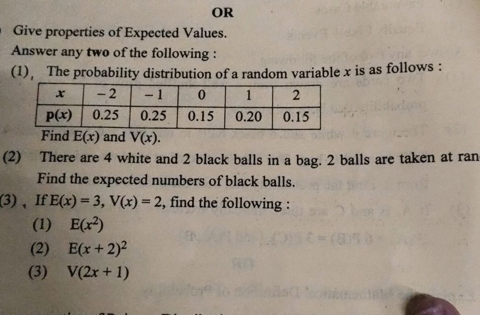 Give properties of Expected Values. Answer | StudyX