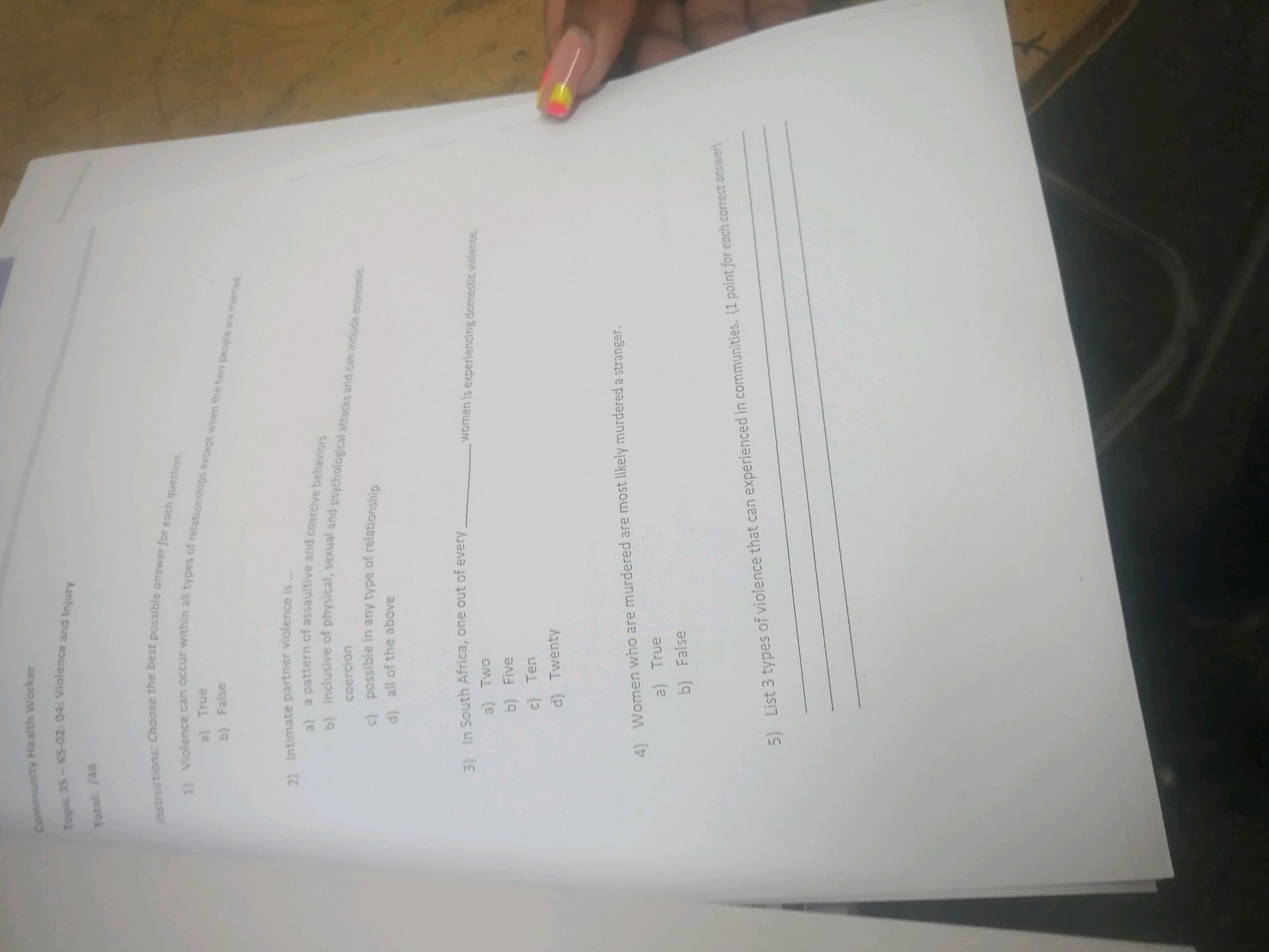 Instructions: Choose the best possible | StudyX