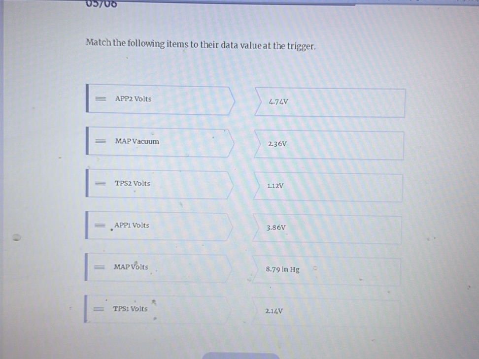 Match the following items to their data | StudyX