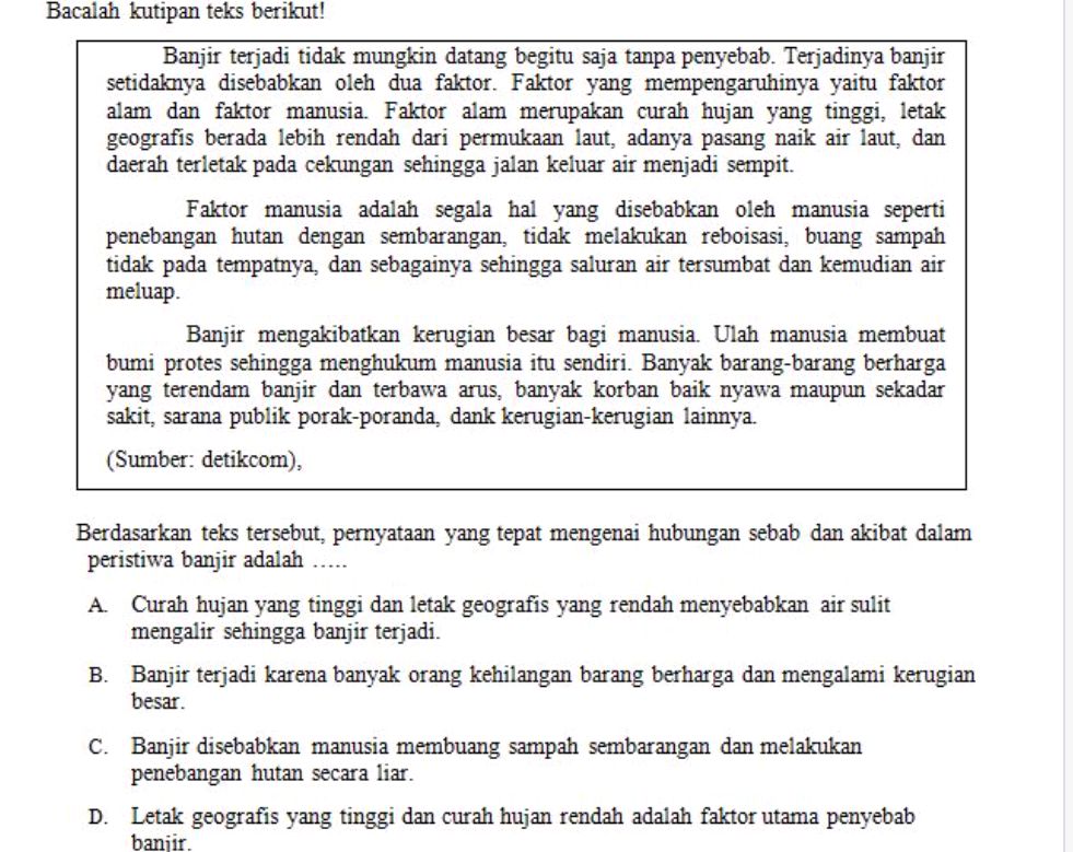 Berdasarkan teks tersebut, pernyataan yang | StudyX