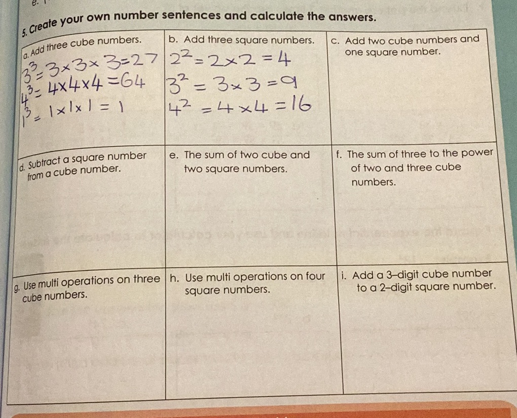 5. Create your own number sentences and | StudyX