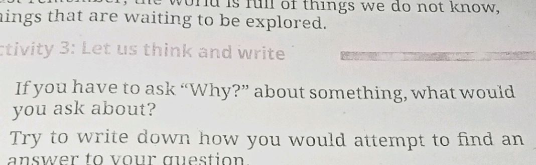 Activity 3: Let us think and write If you | StudyX