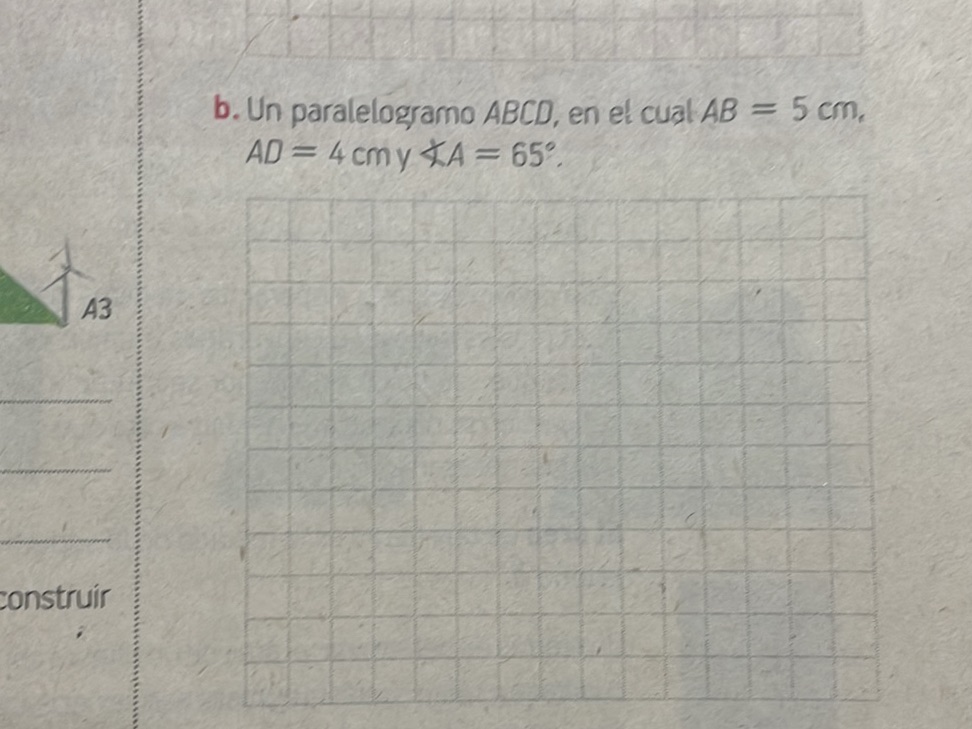 b. Un paralelogramo ABCD, en el cual AB = 5 | StudyX