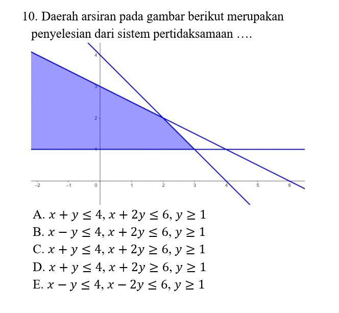 10. Daerah arsiran pada gambar berikut | StudyX