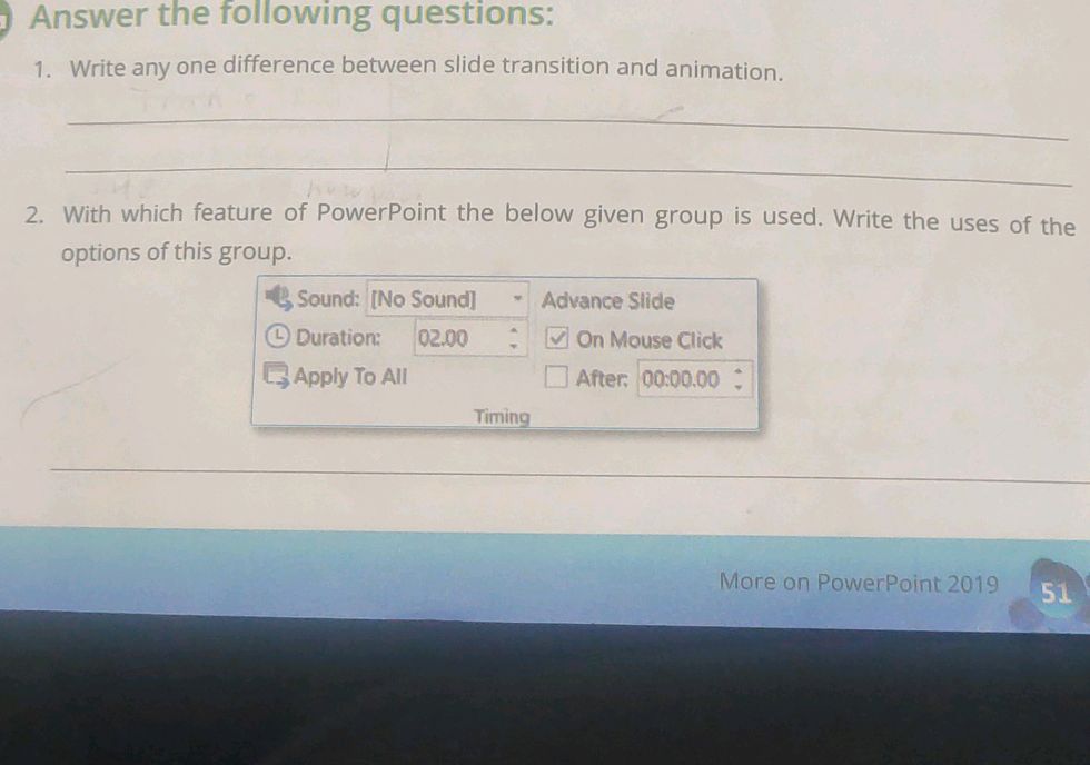 1. Write any one difference between slide | StudyX
