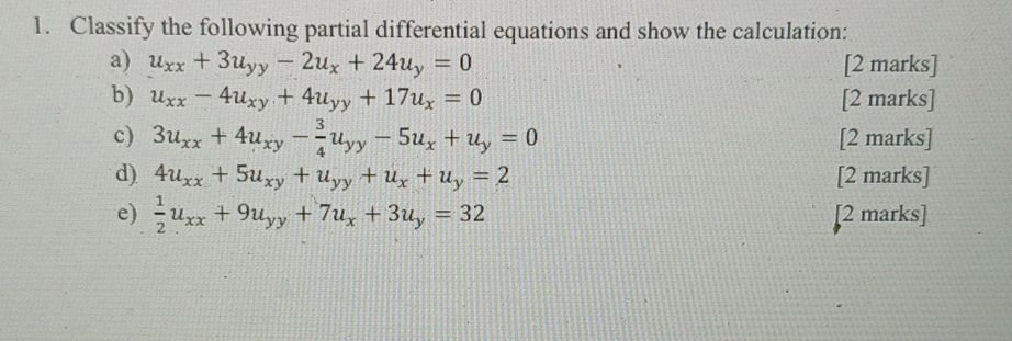1. Classify the following partial | StudyX