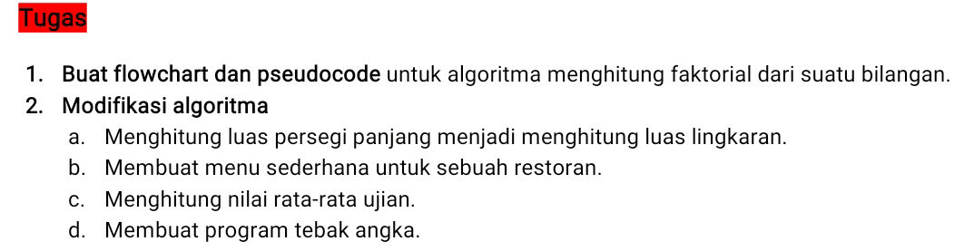 1. Buat flowchart dan pseudocode untuk | StudyX