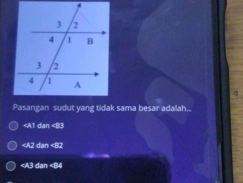 Pasangan sudut yang tidak sama besar | StudyX