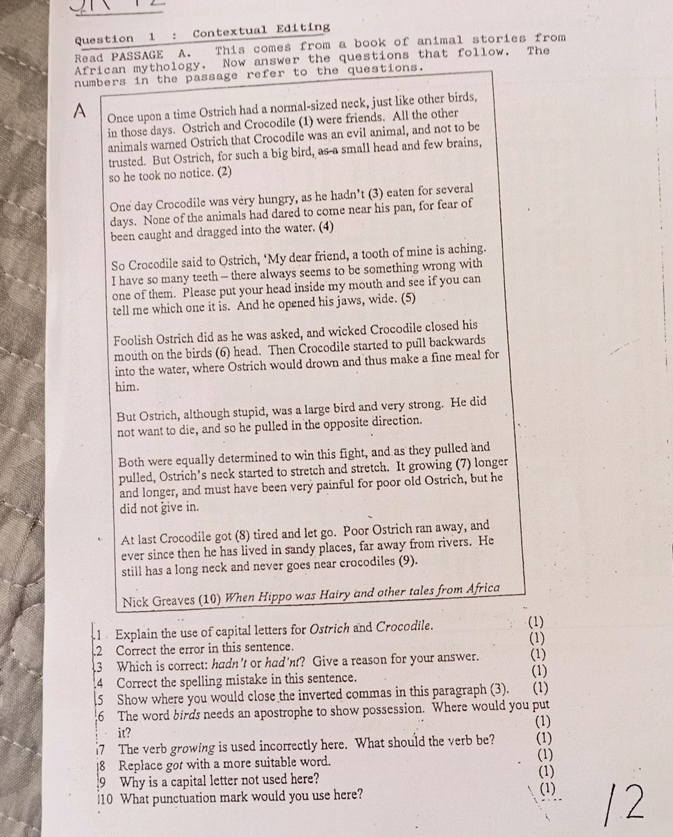 1. Explain the use of capital letters for | StudyX