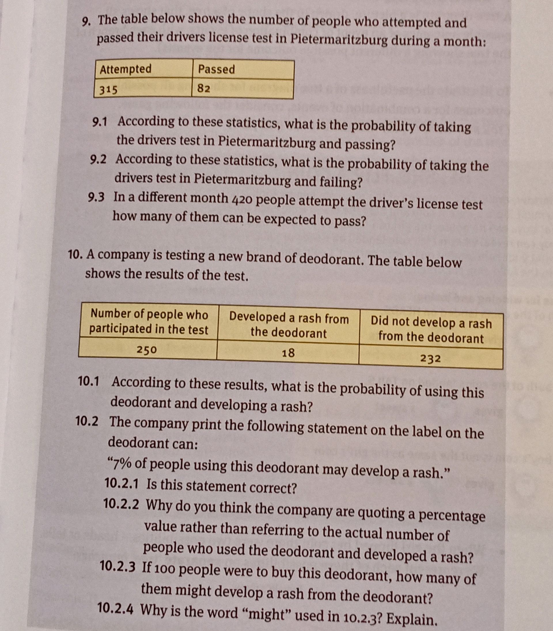 9. The table below shows the number of | StudyX