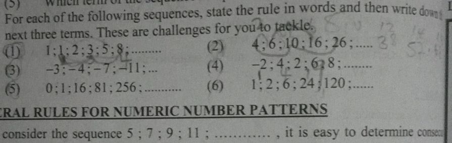 For each of the following sequences, state | StudyX