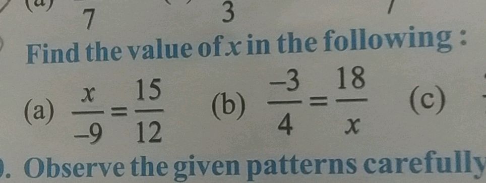 Find the value of x in the following: (a) $ | StudyX