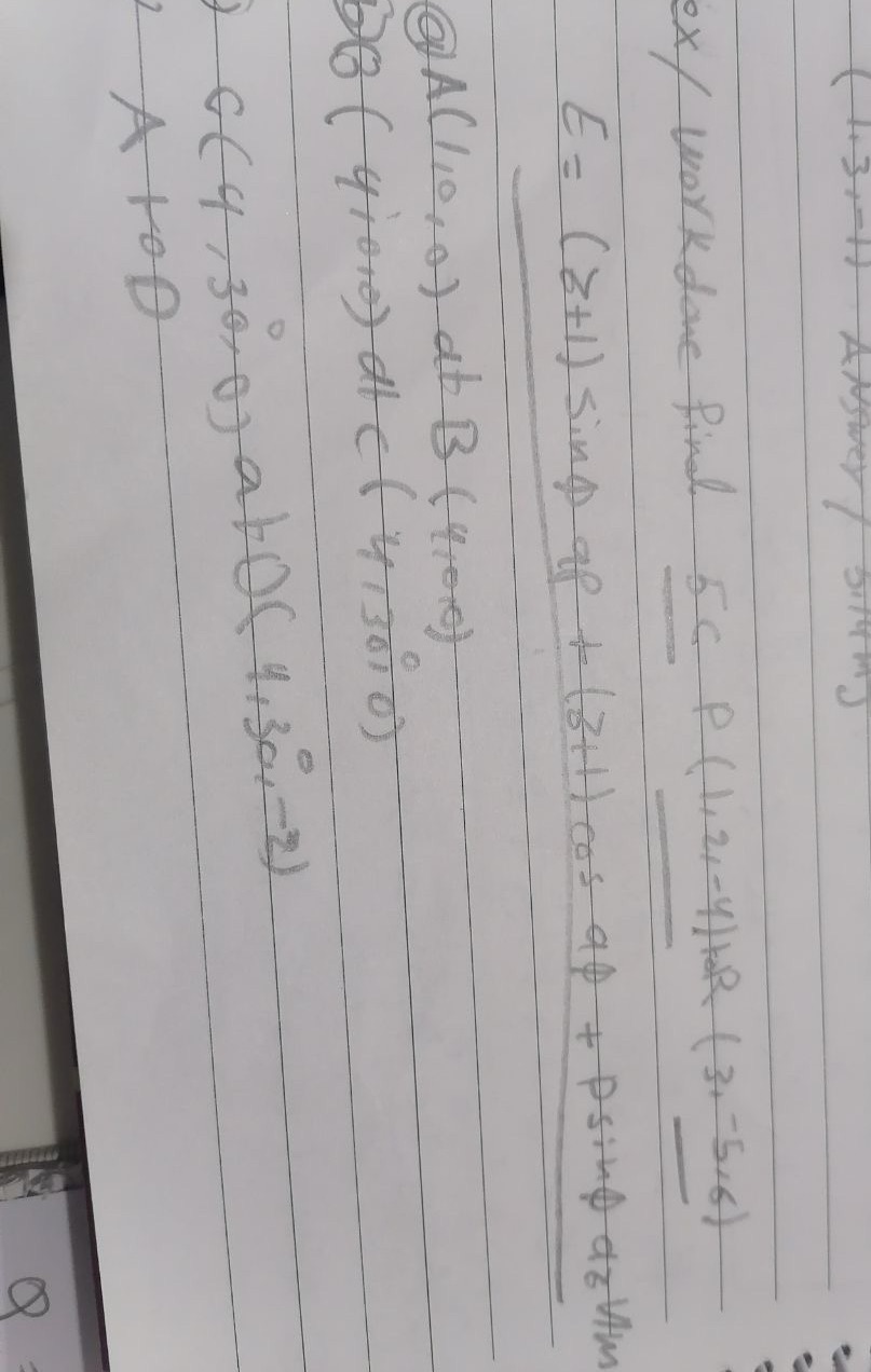 ex/ work done find 5C P (1,2,-4) to R | StudyX