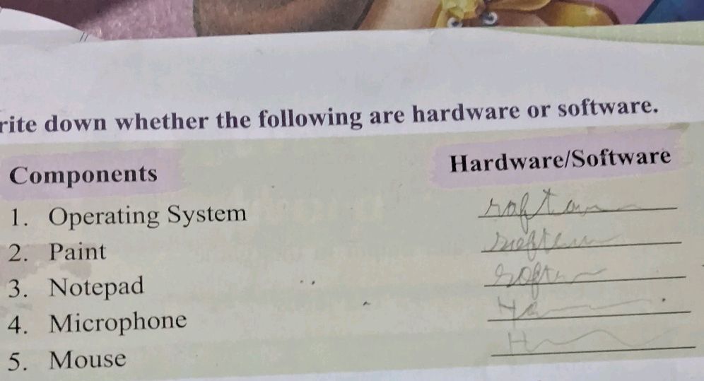 Write down whether the following are | StudyX