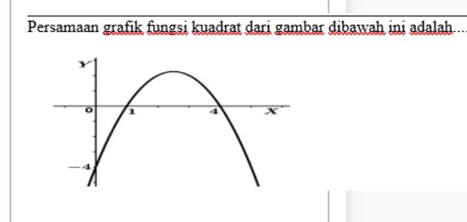 Persamaan grafik fungsi kuadrat dari gambar | StudyX