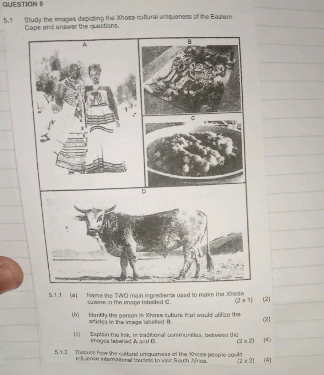 5.1 Study the images depicting the Xhosa | StudyX