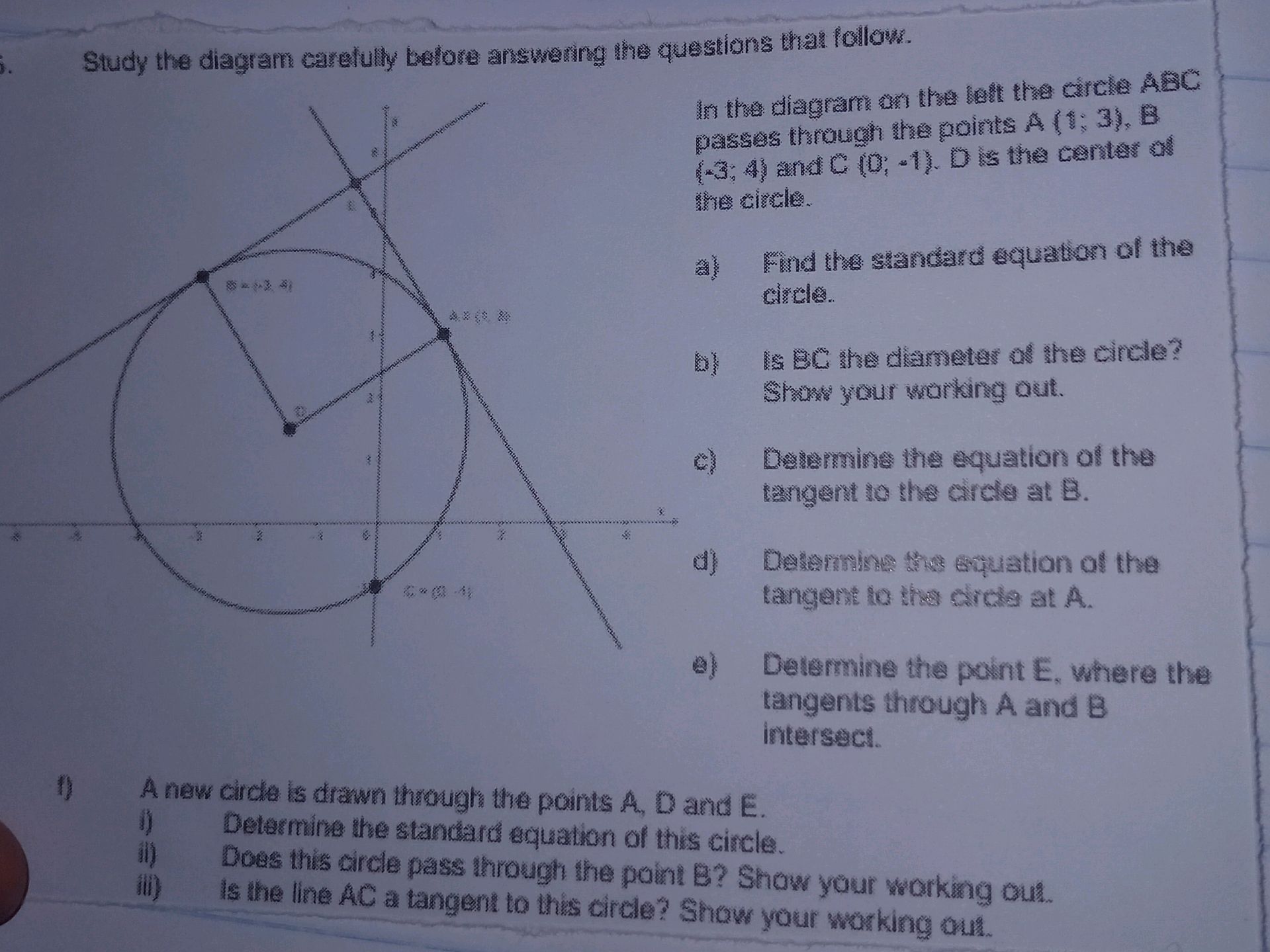 In the diagram on the left the circle ABC | StudyX