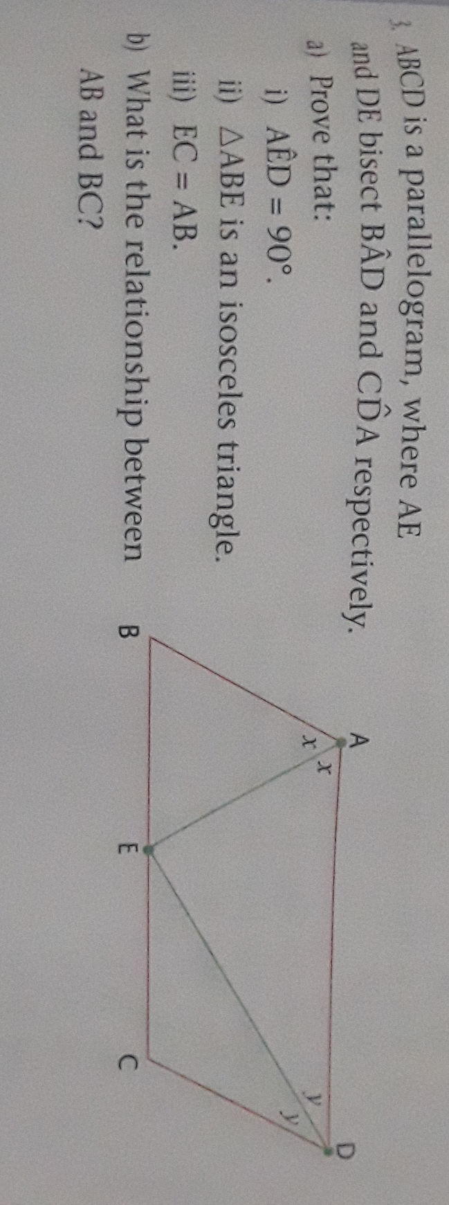 3. ABCD is a parallelogram, where AE and DE | StudyX
