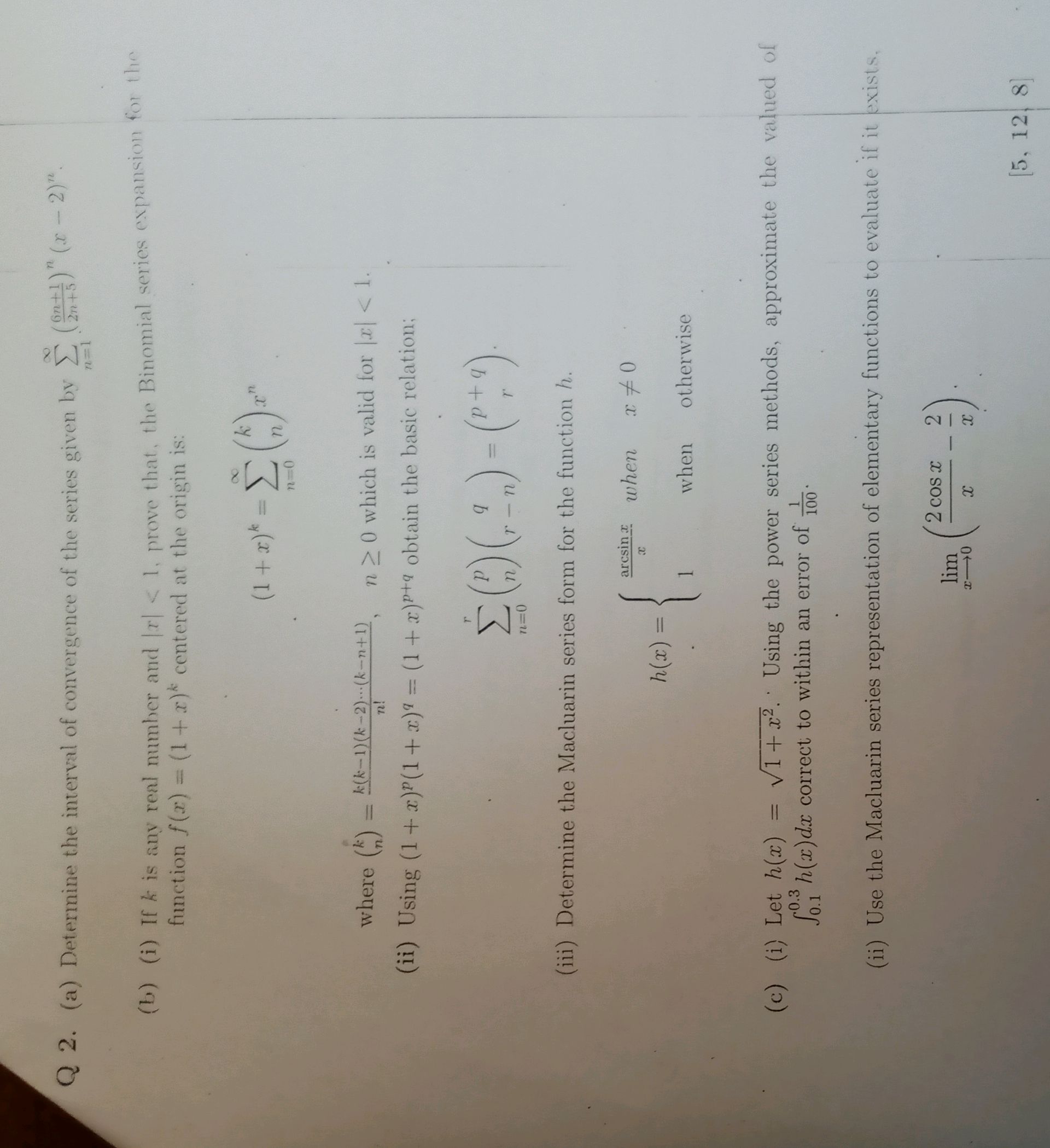 Q 2. (a) Determine the interval of | StudyX
