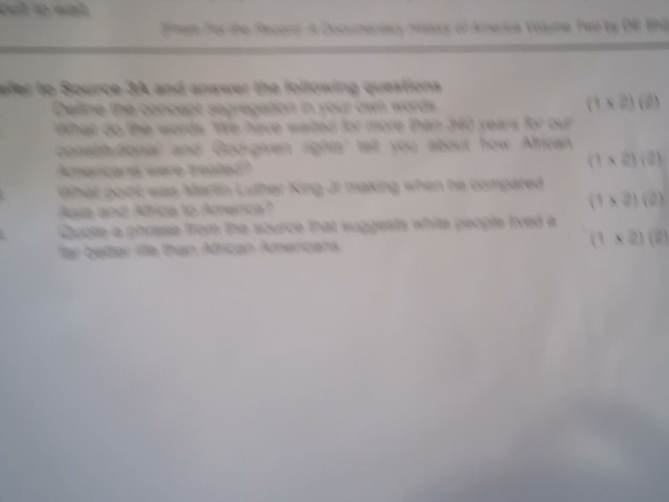 Define the concept segregation in your own | StudyX