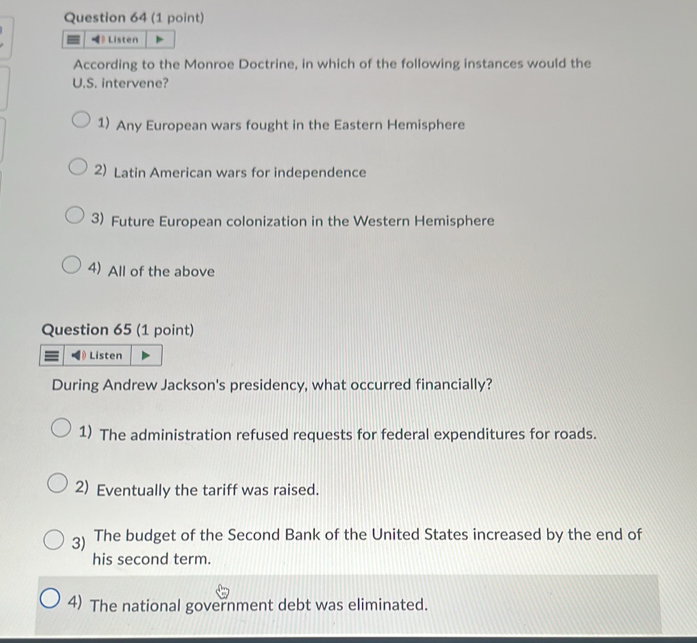 Question 64 (1 point) According to the | StudyX