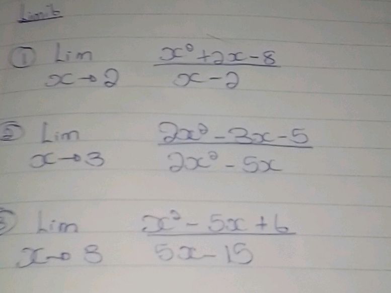 Limit 1. $_{x 2} {x^2 + 2x - 8}{x - 2}$ | StudyX