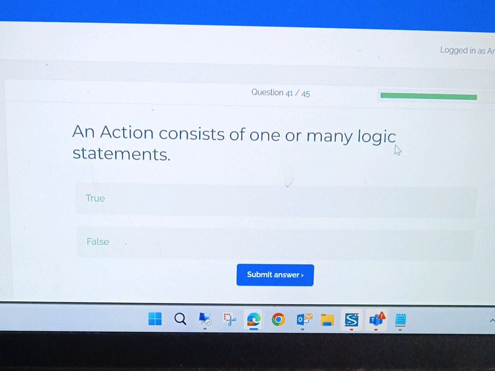 An Action consists of one or many logic | StudyX