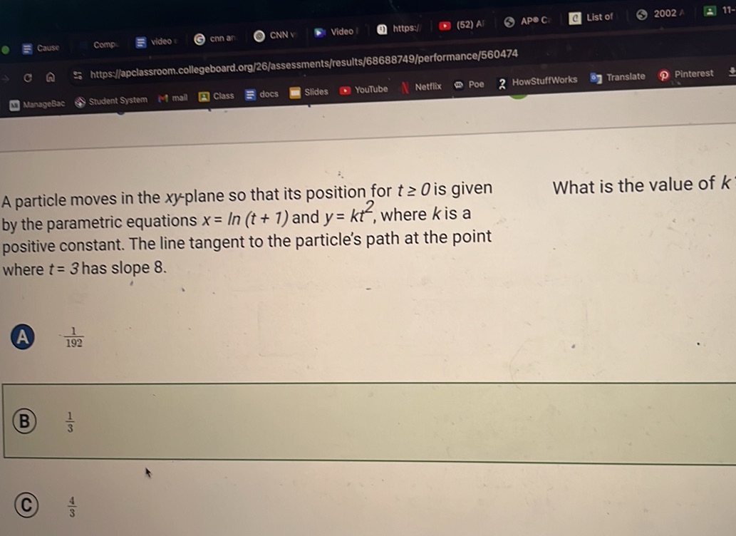 A particle moves in the xy-plane so that its | StudyX