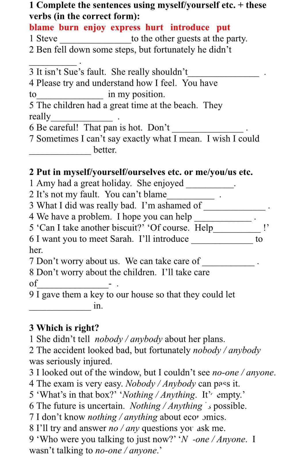 1 Complete the sentences using | StudyX