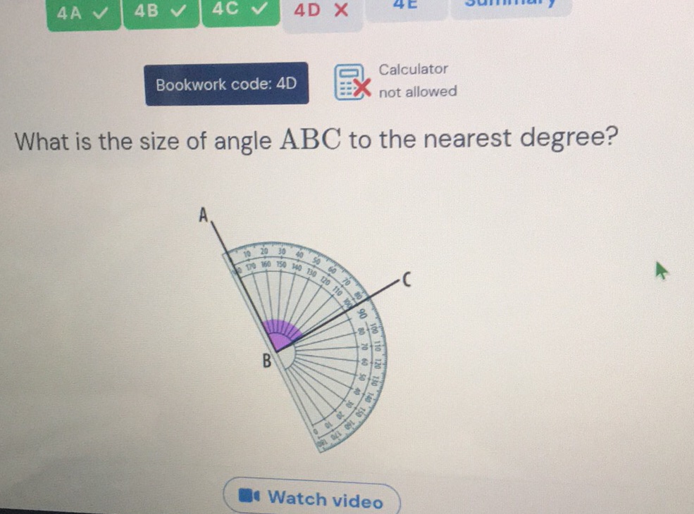 What is the size of angle ABC to the nearest | StudyX