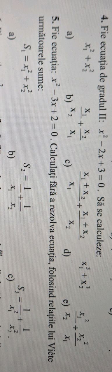 4. Fie ecuația de gradul II: $x^2 - 2x + 3 = | StudyX