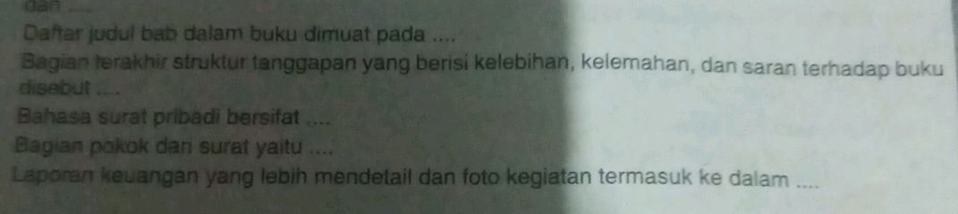 dan... Daftar judul bab dalam buku dimuat | StudyX