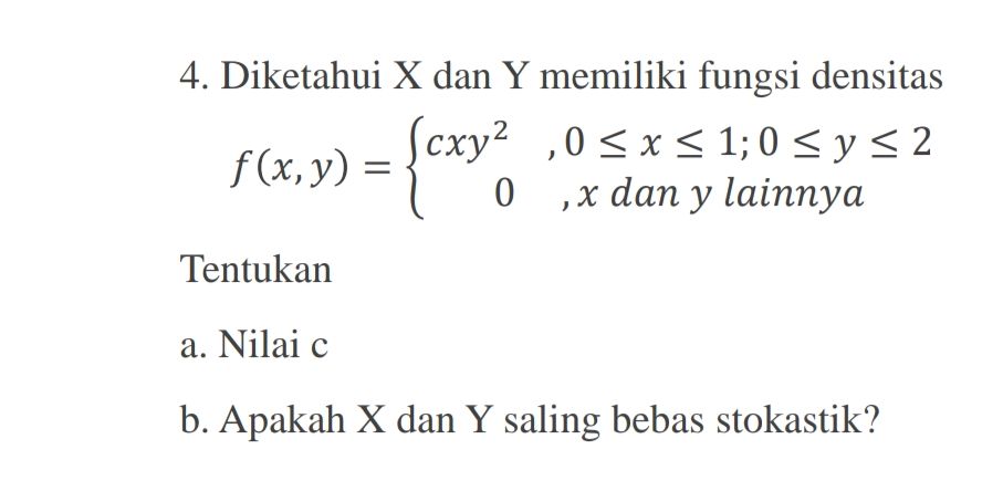 4. Diketahui X dan Y memiliki fungsi | StudyX