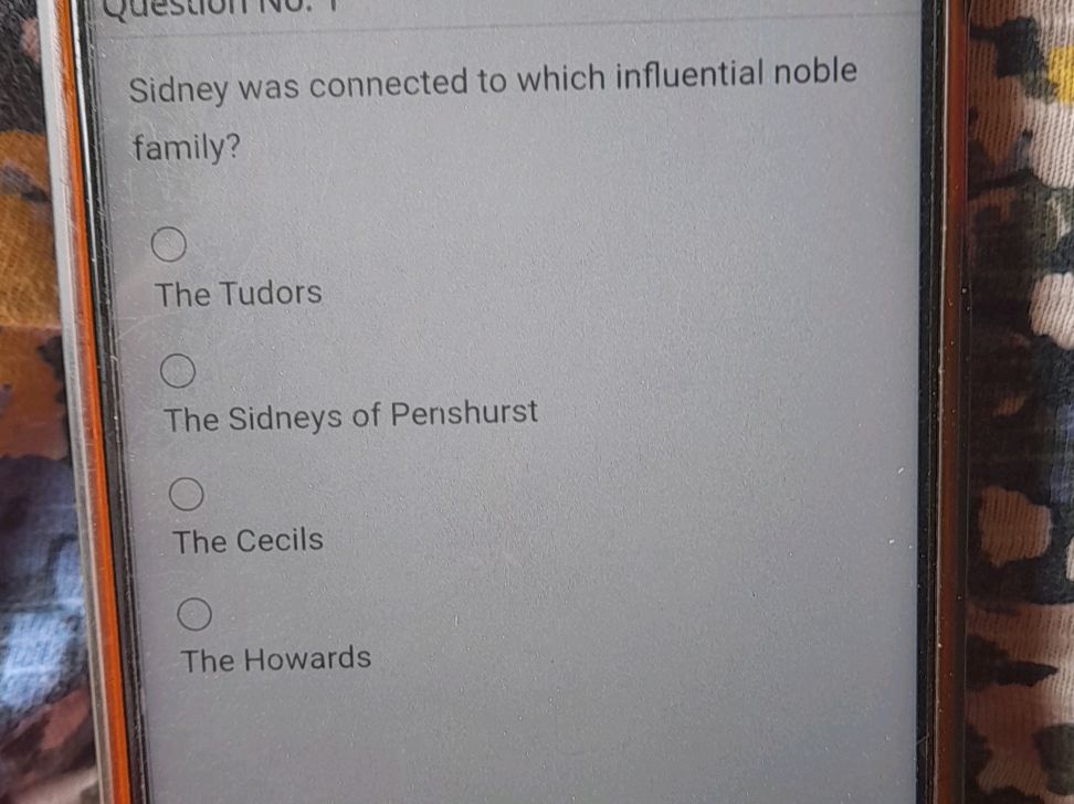 Sidney was connected to which influential | StudyX