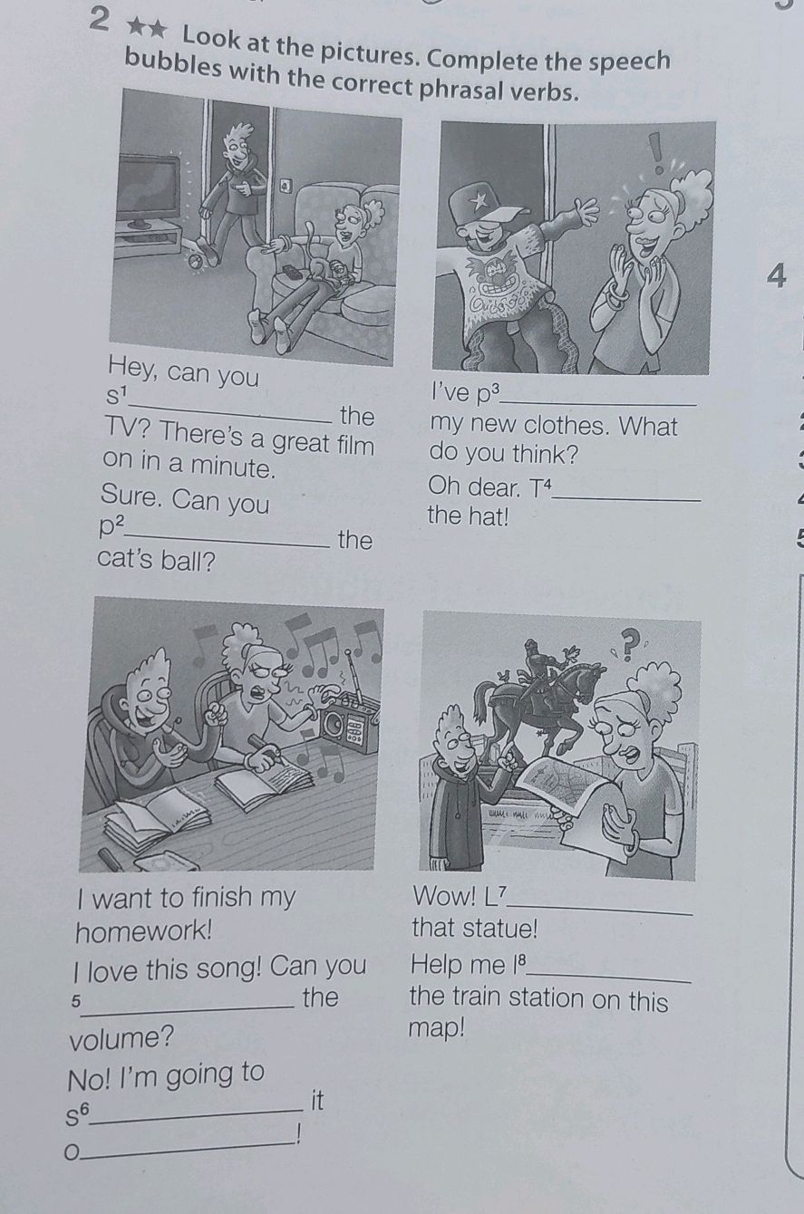 Look at the pictures. Complete the speech | StudyX