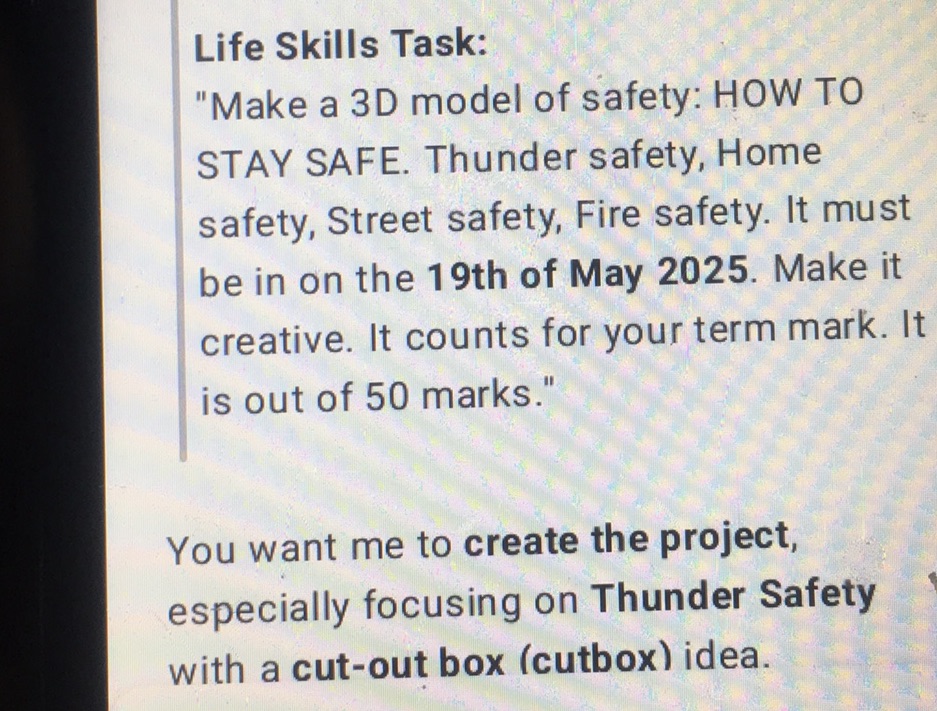 Life Skills Task: "Make a 3D model of | StudyX