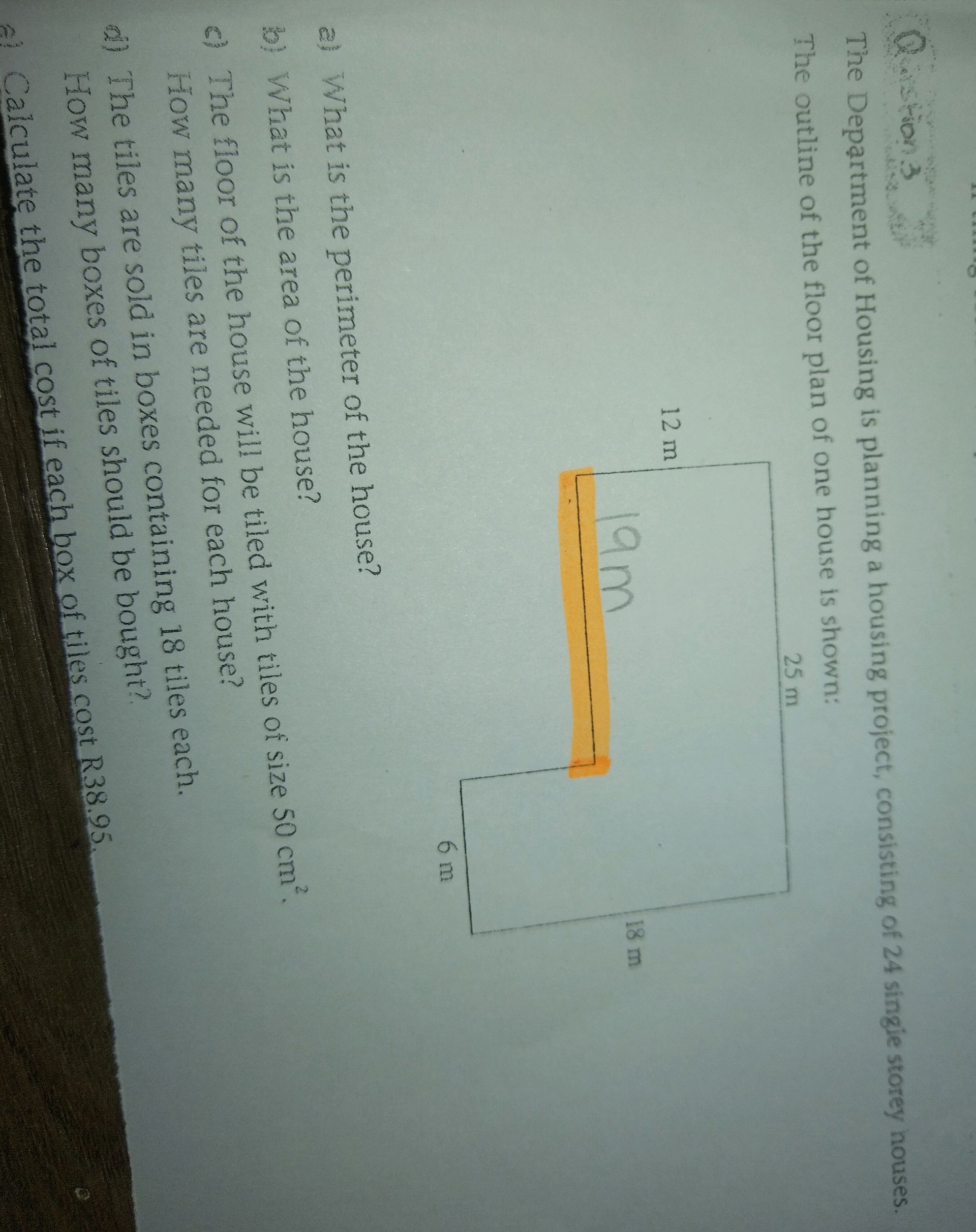 a) What is the perimeter of the house? b) | StudyX
