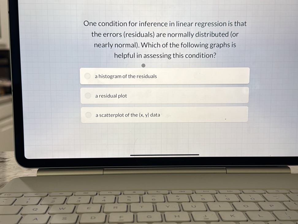 One condition for inference in linear | StudyX