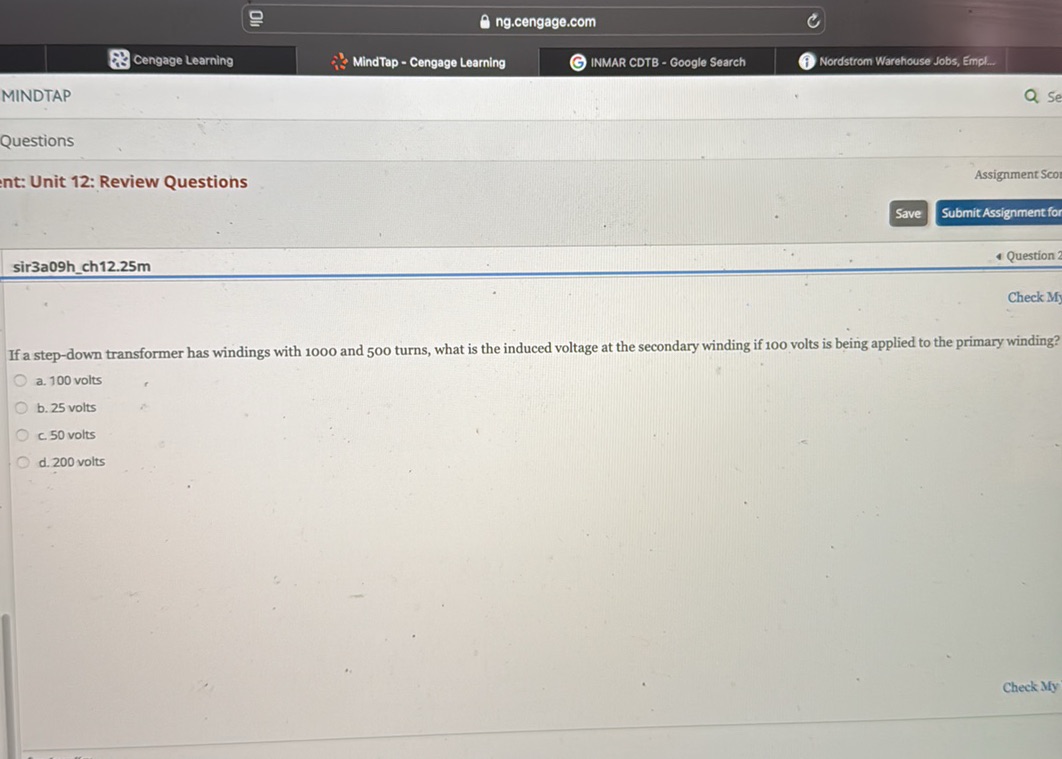 If a step-down transformer has windings with | StudyX