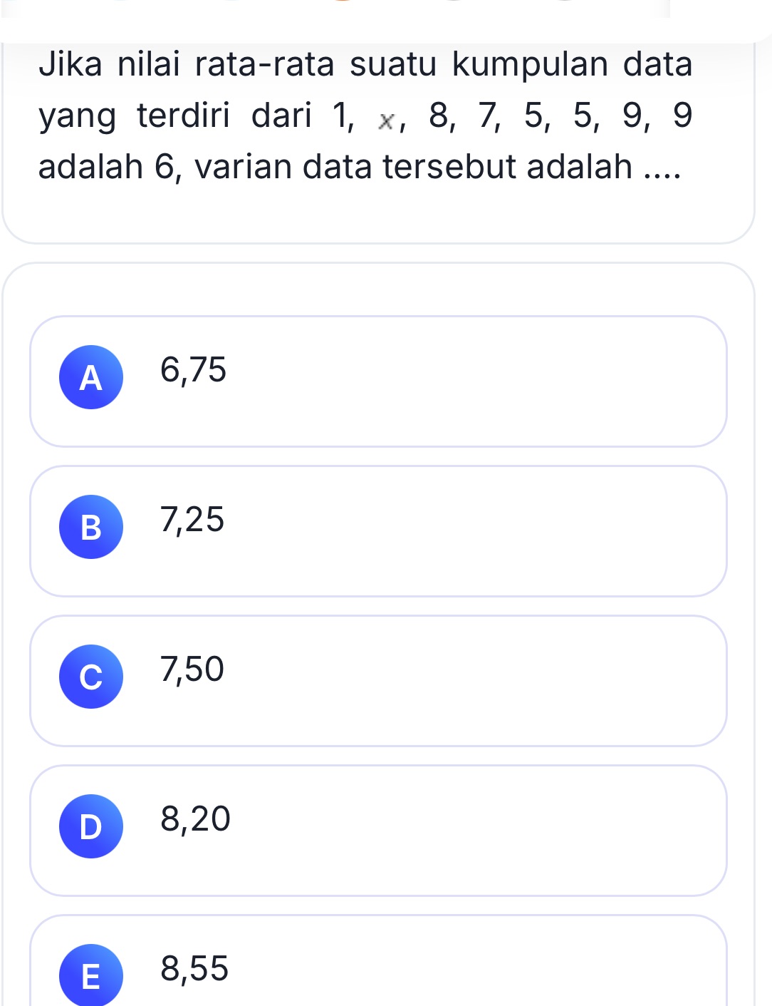 Jika nilai rata-rata suatu kumpulan data | StudyX