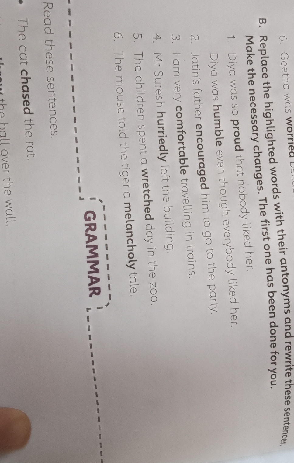 B. Replace the highlighted words with their | StudyX