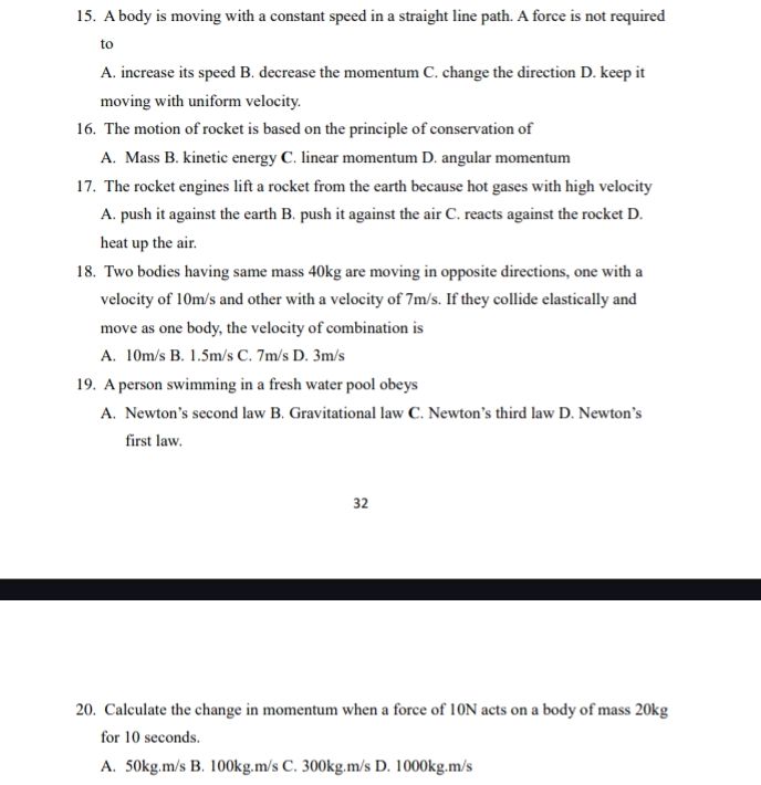 15. A body is moving with a constant speed | StudyX