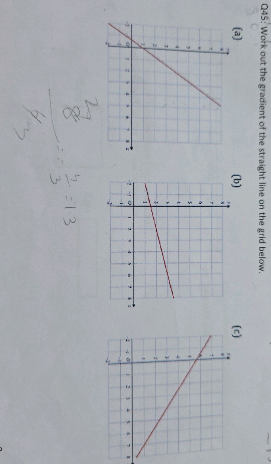 Q45: Work out the gradient of the straight | StudyX