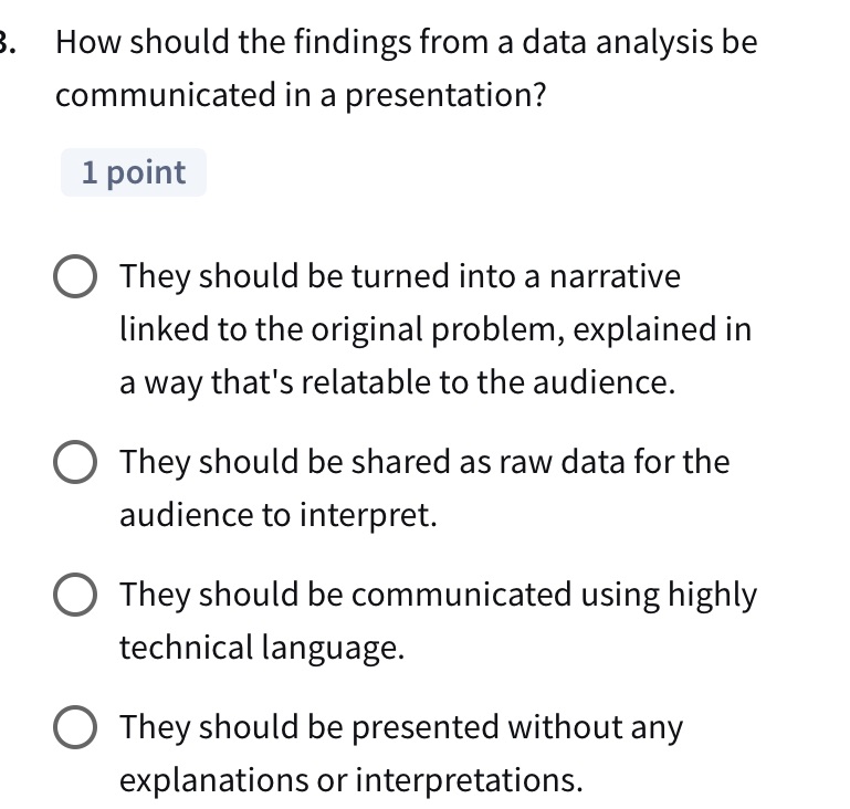 3. How should the findings from a data | StudyX