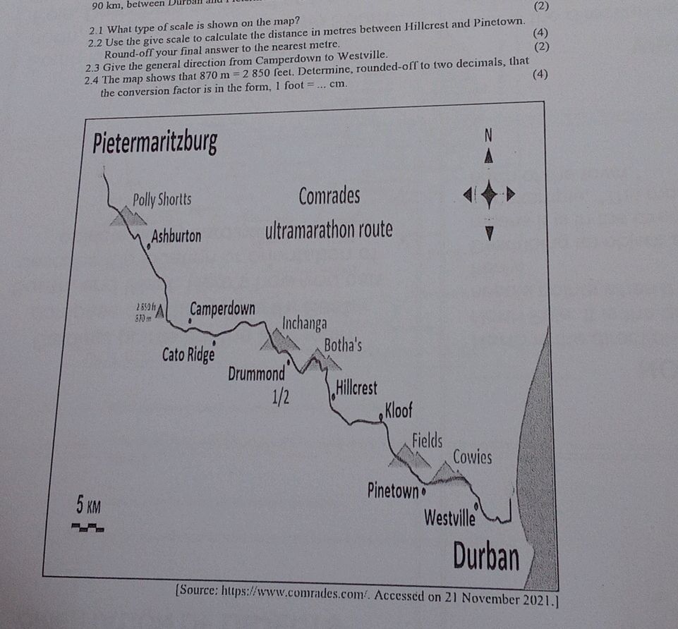 2.1 What type of scale is shown on the map? | StudyX
