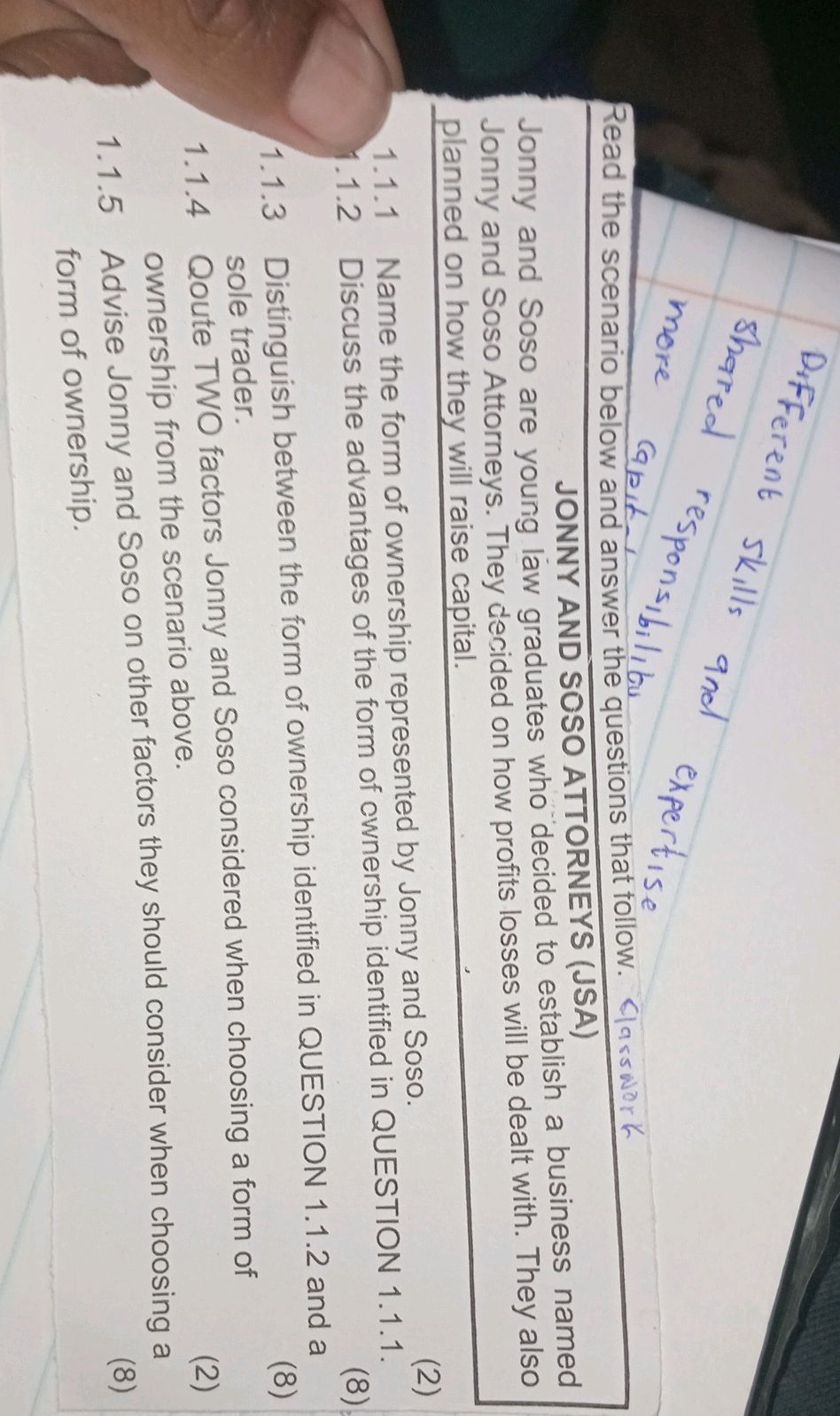 Read the scenario below and answer the | StudyX