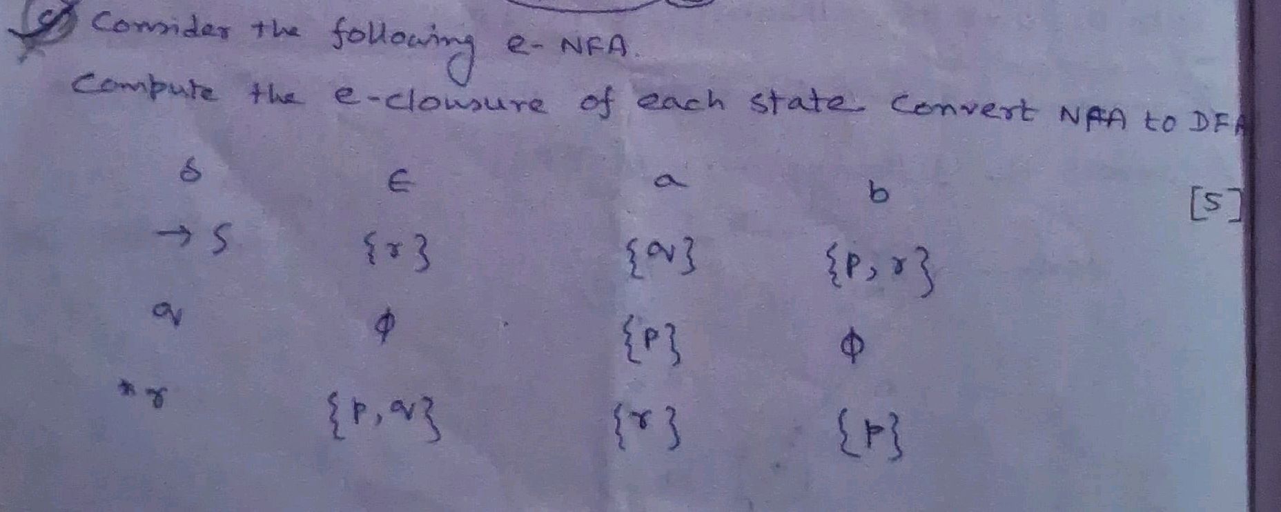 Consider the following e-NFA. Compute the | StudyX
