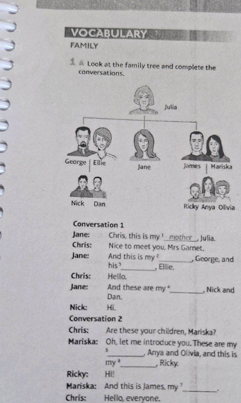 Look at the family tree and complete the | StudyX