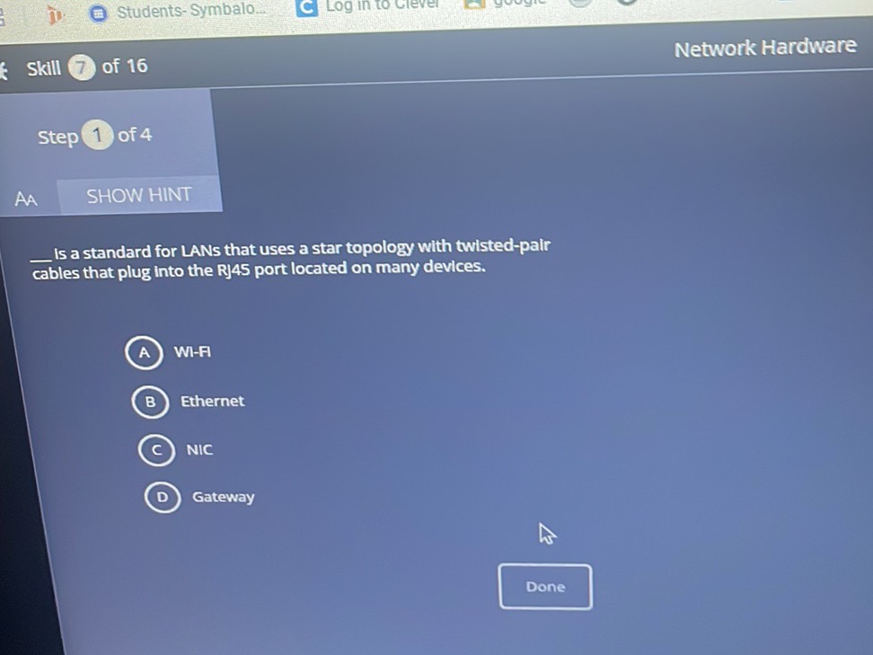 is a standard for LANs that uses a star | StudyX